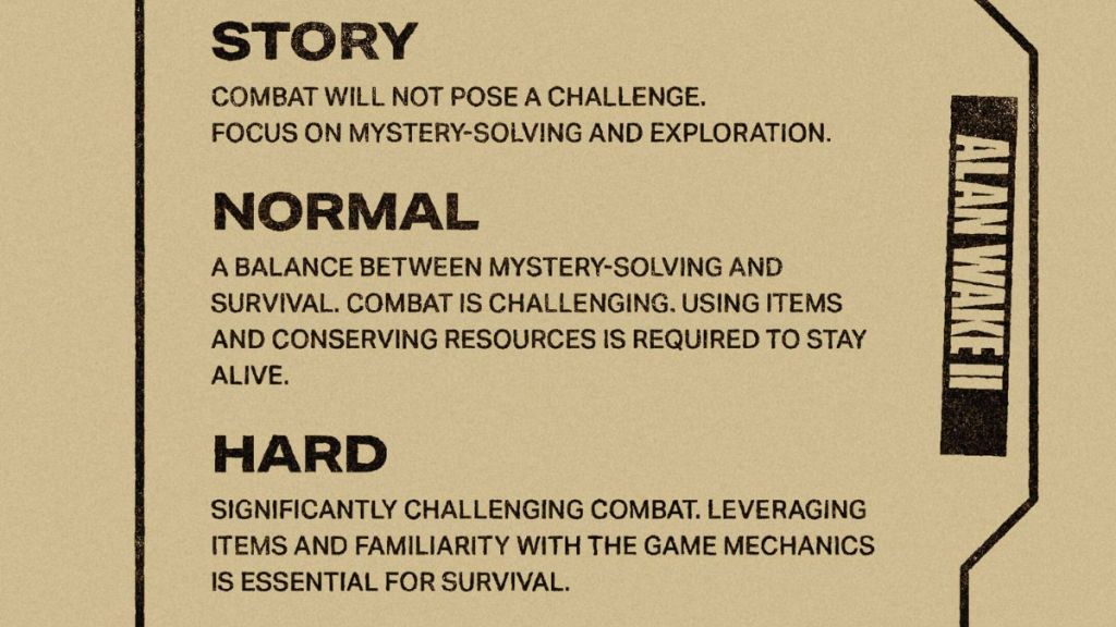 Alan Wake 2 Difficulty Settings explained