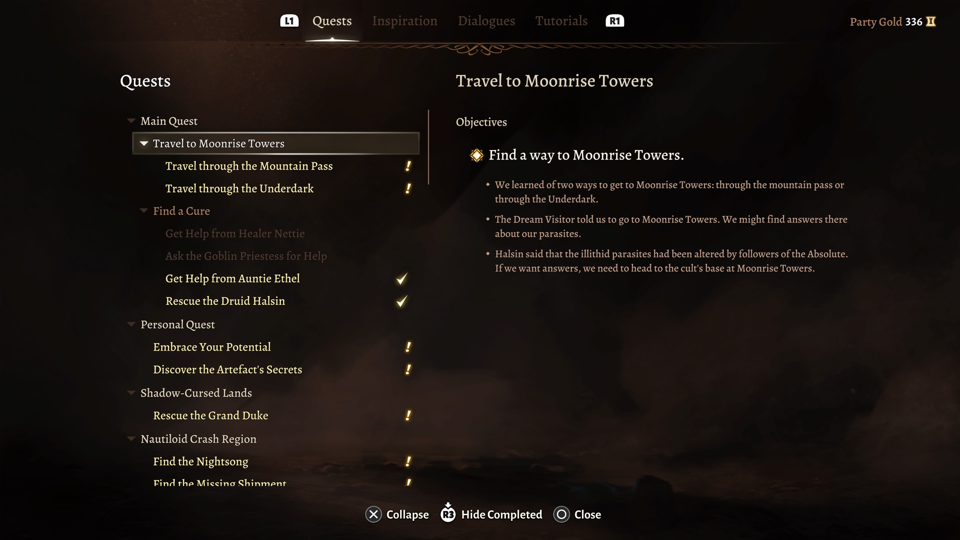 How to open your journal in Baldur’s Gate 3 on PS5