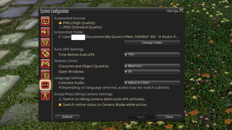 Where is the FFXIV screenshot folder for PC and Playstation