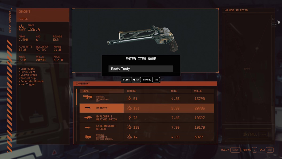 How to rename weapons in Starfield – Destructoid