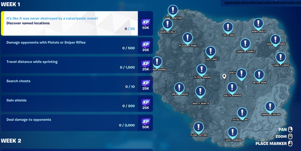 Fortnite OG: All Week 1 quests and how to clear them