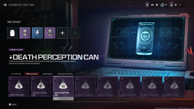 How to Get the Death Perception Recipe in MWZ