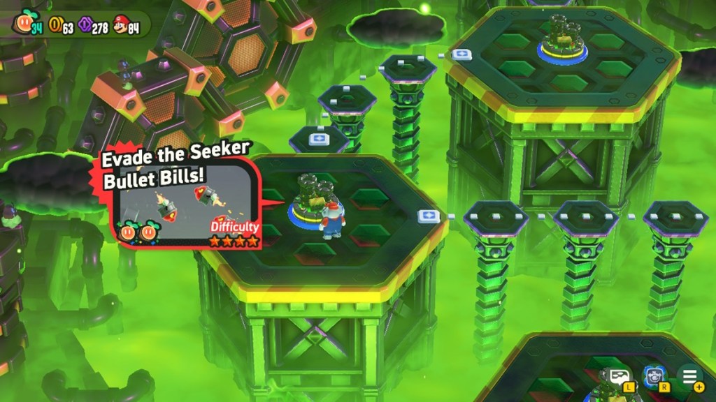 Evade the Seeker Bullet Bills! all secrets in Super Mario Bros. Wonder ...
