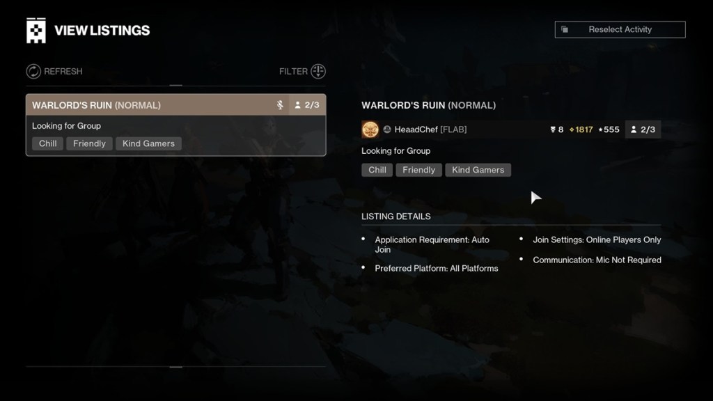 Destiny 2's Fireteam Finder is great, actually