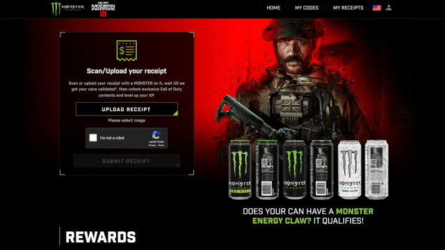 What are the Monster Energy rewards in MW3?