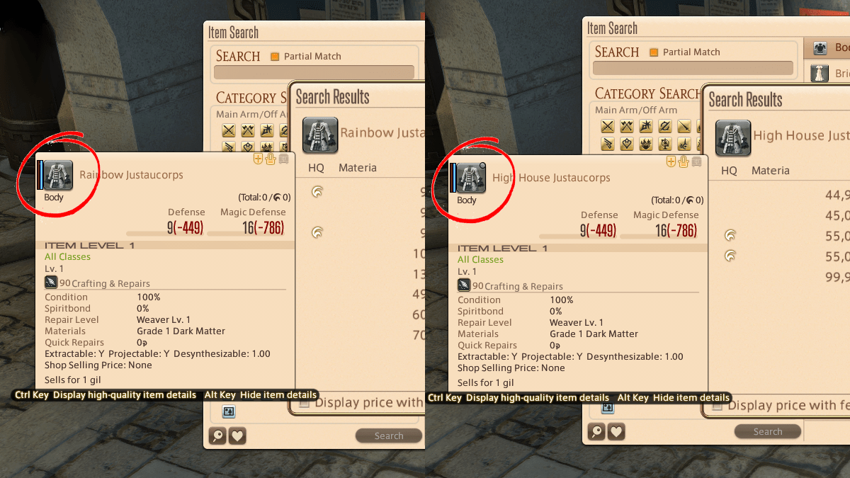 How to dye glamour and items in FFXIV