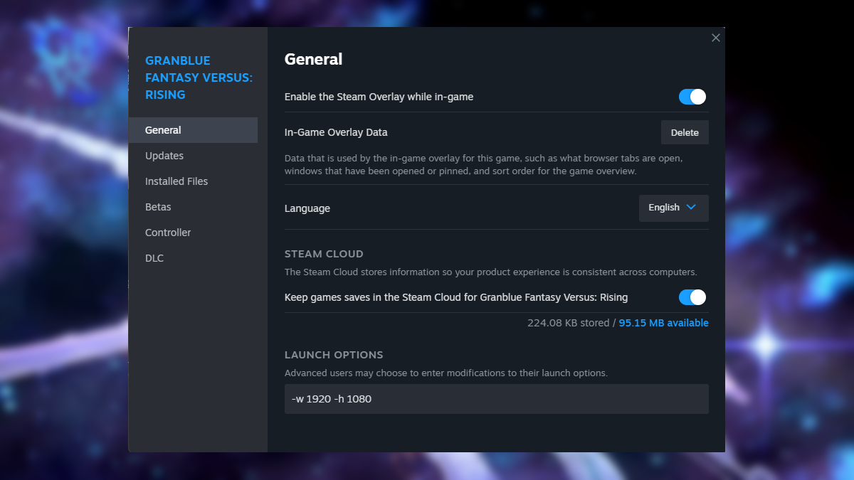 How to fix the resolution bug in Granblue Fantasy Versus: Rising