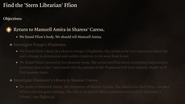 Where to find the 'Stern Librarian' Ffion in Baldur's Gate 3 (BG3)