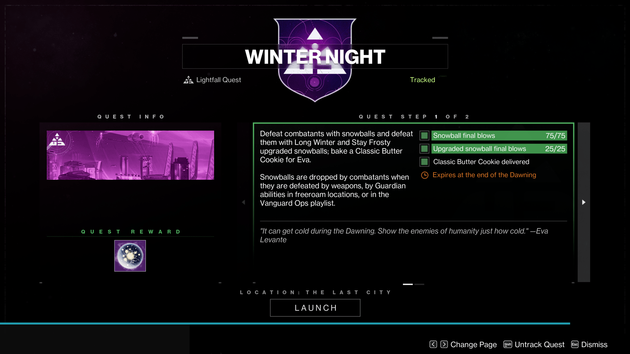 How to complete the Winter Night quest for Destiny 2's Dawning Memento
