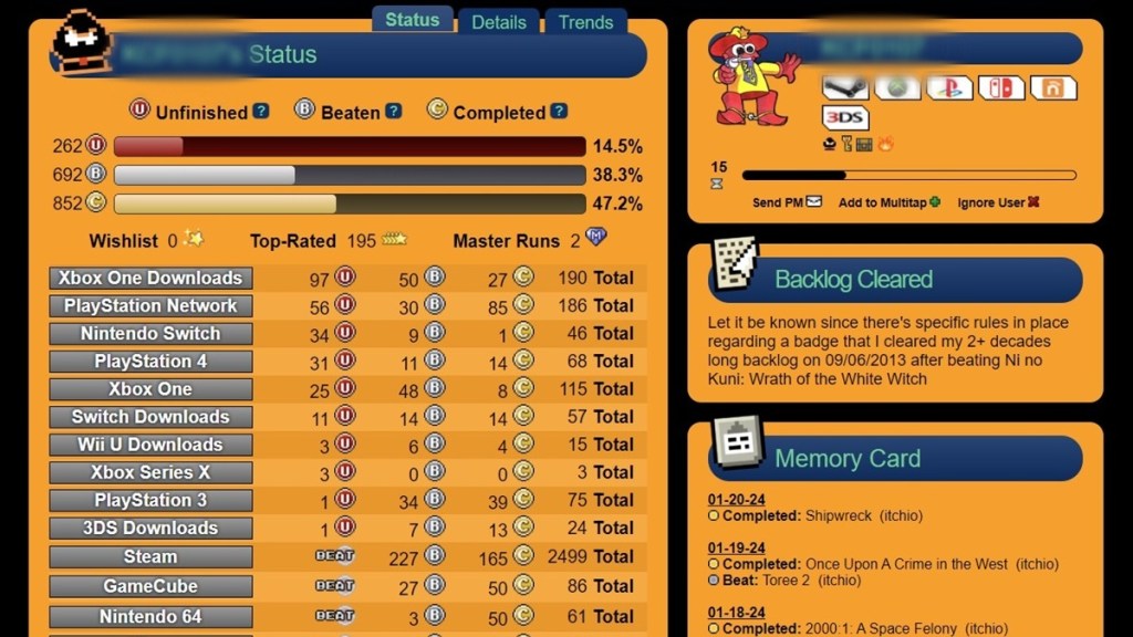 Defeat the backlog: the best tools for tracking your video game library