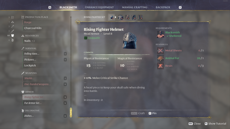 Should you craft the Rising Fighter Set in Enshrouded? Is it good?