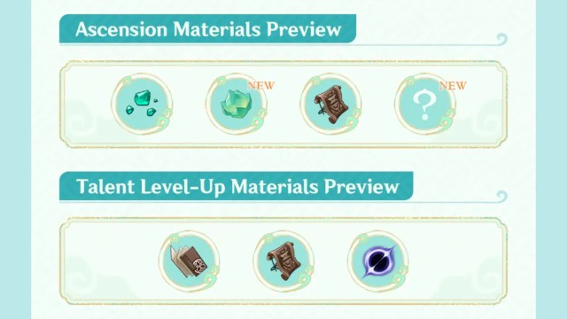 Xianyun Ascension materials in Genshin Impact