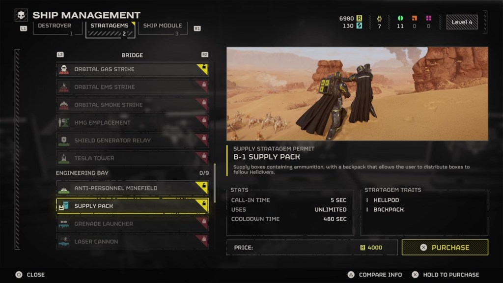 Helldivers 2: How to use the Supply Pack and drop items