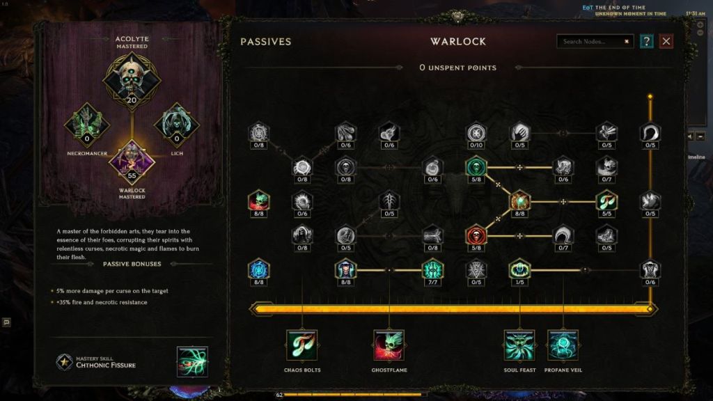 Last Epoch Warlock leveling build guide
