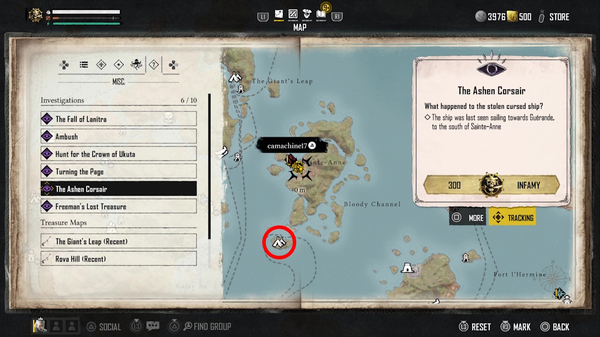 Skull and Bones: The Ashen Corsair investigation walkthrough and rewards