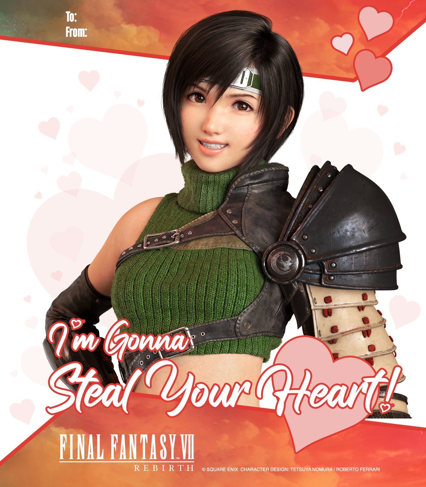 Square Enix shares some Final Fantasy 7 Valentine's cards ahead of Rebirth