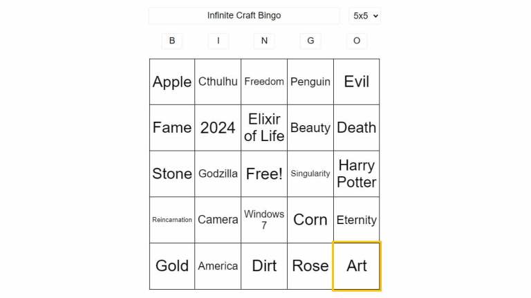 What is the Infinite Craft bingo board? Everything about the extra ...