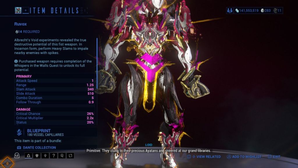 How to get the Ruvox weapon in Warframe