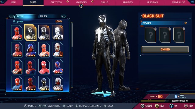 All new suits in Marvel's Spider-Man 2 Update 1.002