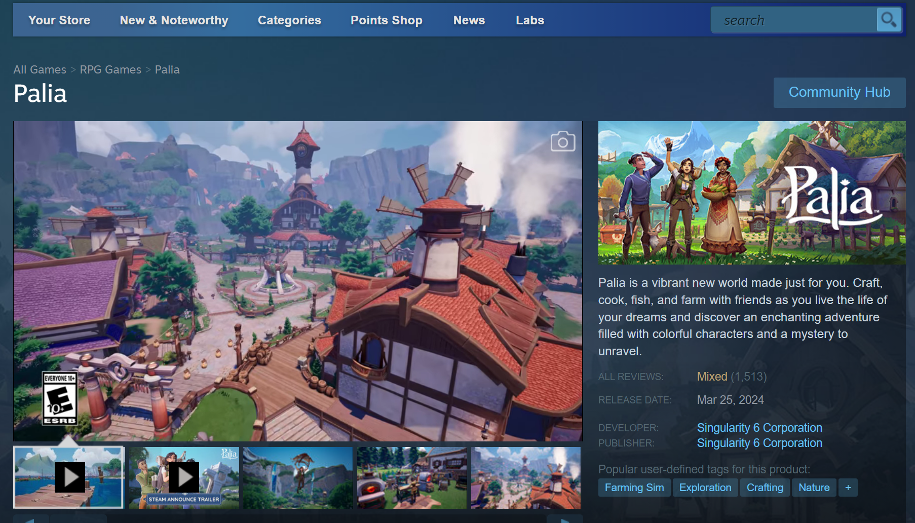 Palia is finally on Steam, but it's not all roses