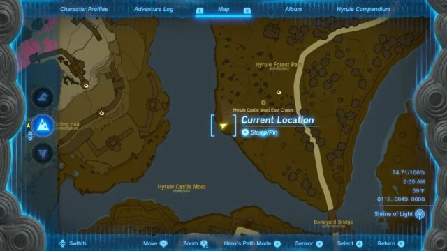 Hyrule Forest Park Chasm Lightroot location in Tears of the Kingdom