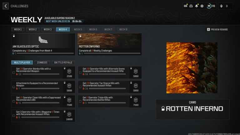 Call of Duty MW3 week 4 challenges and how to complete them