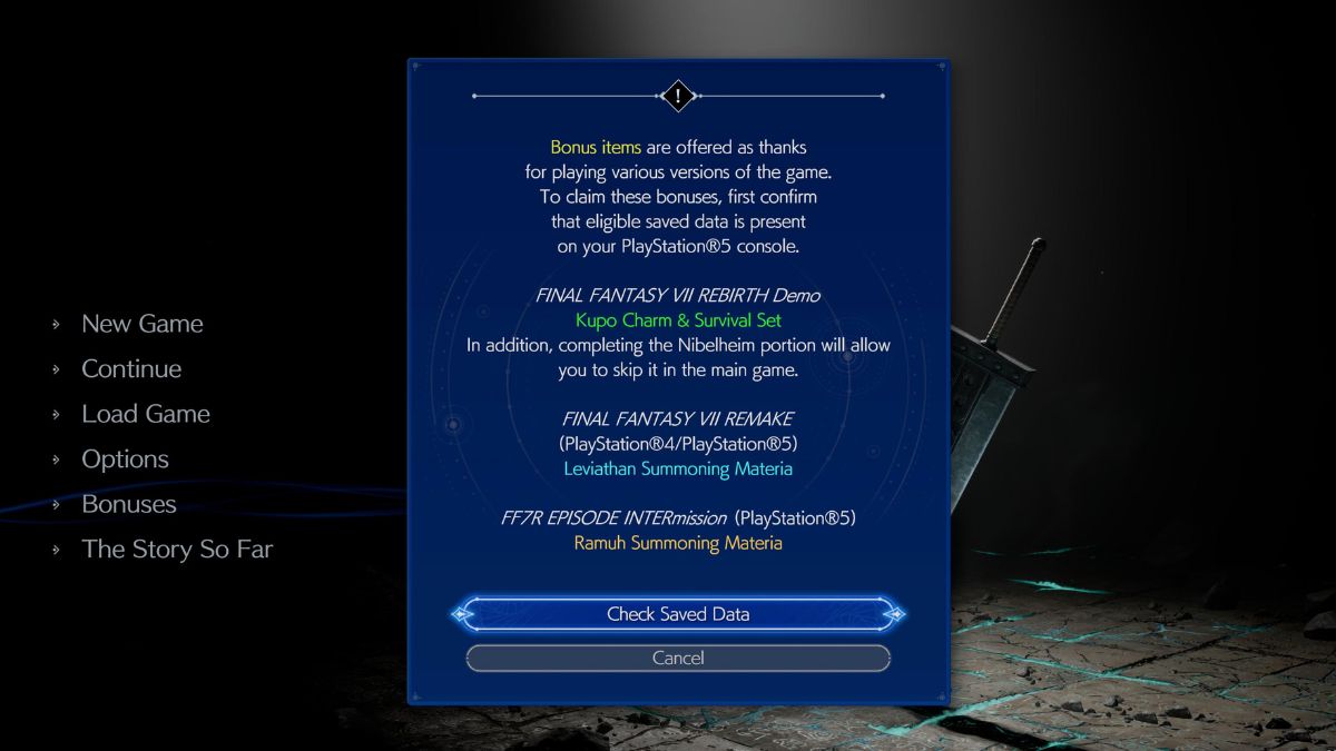 All FF7 Rebirth bonuses for playing Remake and the Rebirth demo ...