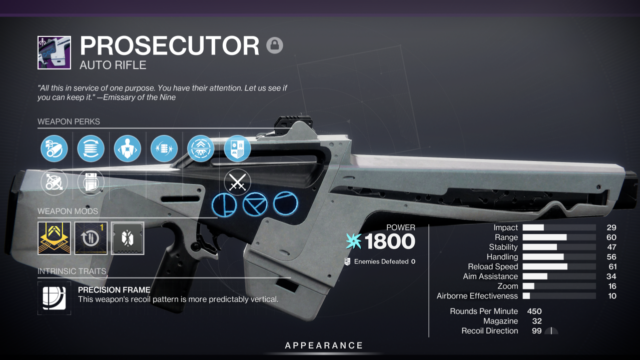 Destiny 2: How to get the Prosecutor Legendary Auto Rifle – Destructoid