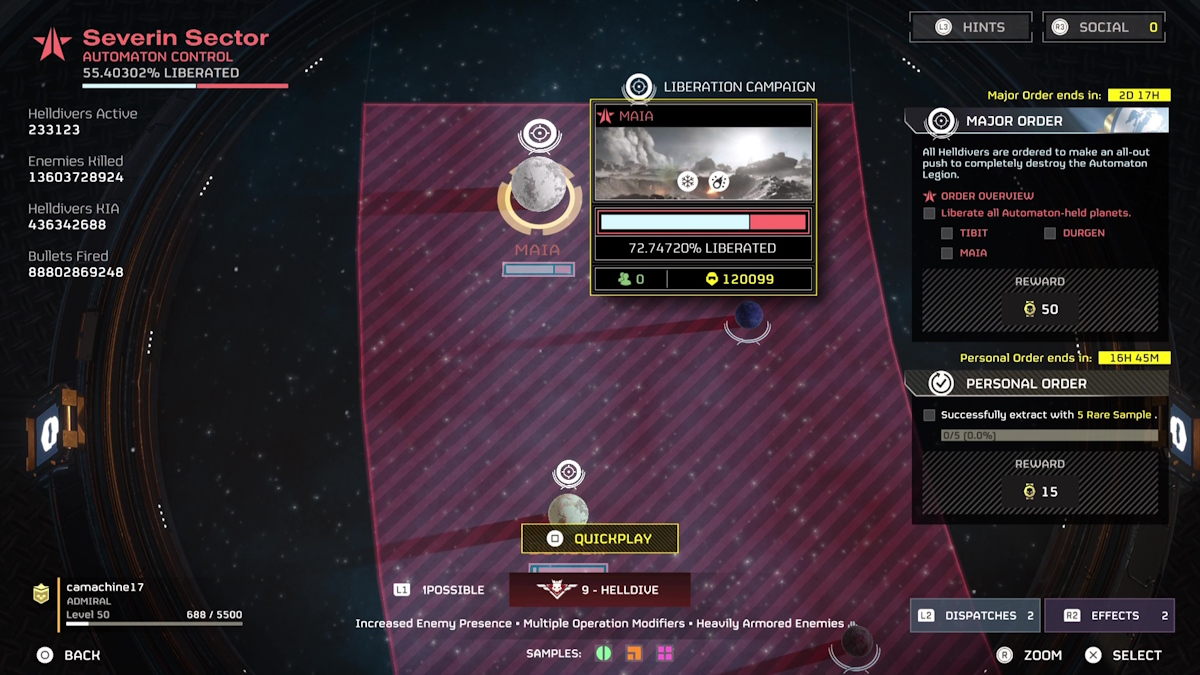 Helldivers 2: How to track Major Orders and war progress