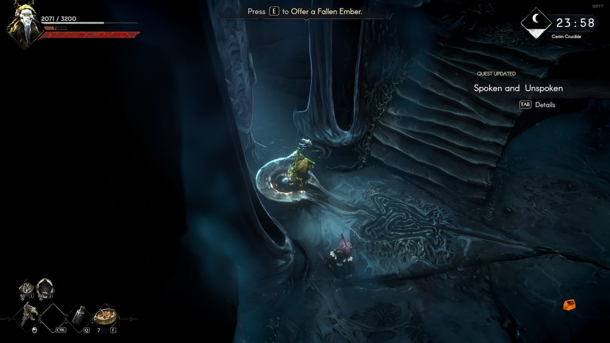 Where to find a Fallen Ember for Spoke and Unspoken in No Rest For The ...