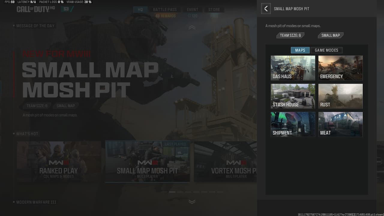 All maps in the MW3 Small Map Moshpit playlist
