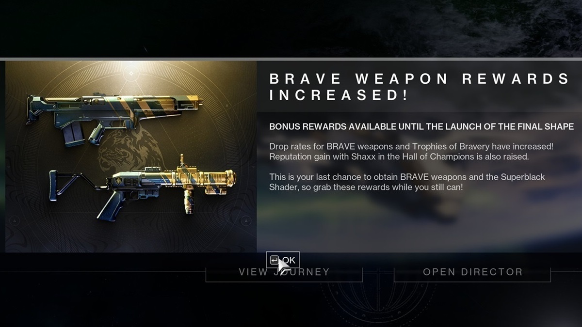Destiny 2 increases Brave weapon drop rates, grab 'em now