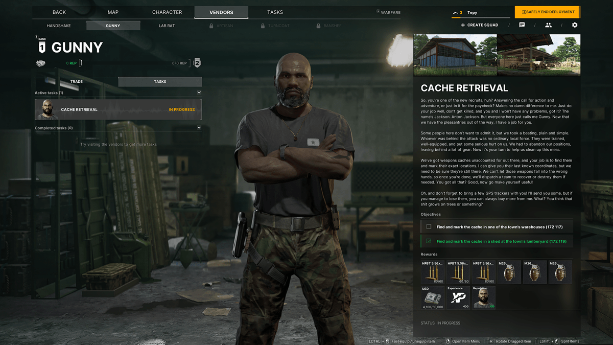 How to complete Cache Retrieval in Gray Zone Warfare