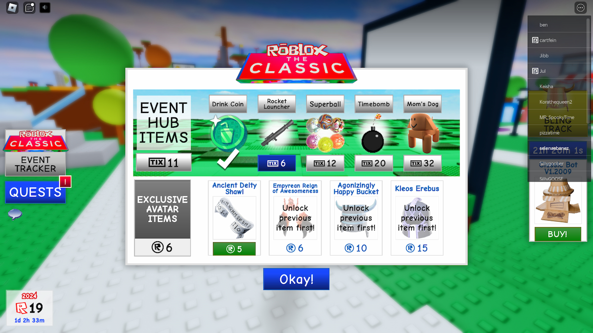 All Roblox The Classic secrets: Character Doors, Wardrobe Secret, and more