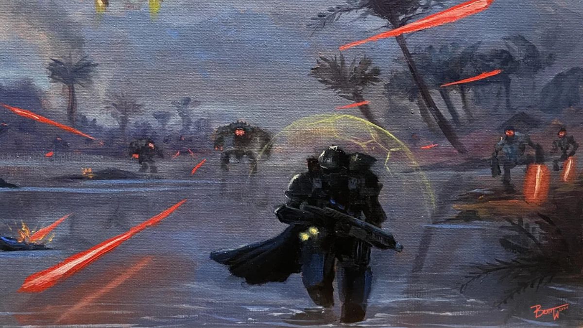 Oil on canvas Helldivers 2 paintings manage to romaticize the absolute ...