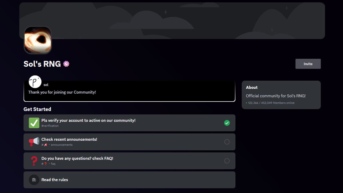Sol's RNG Trello and Discord links to join the community