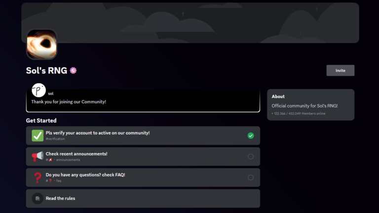 Sol's RNG Trello and Discord links to join the community