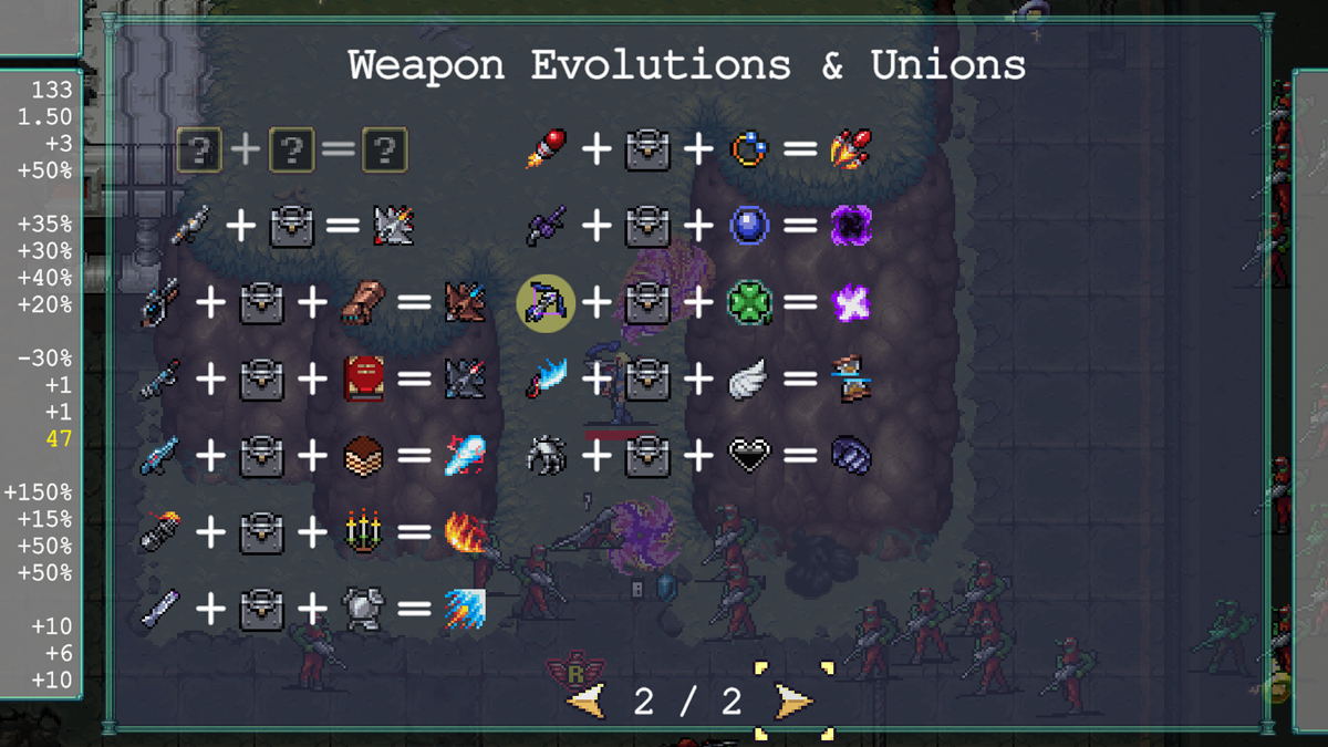 All weapon evolutions in Vampire Survivors: Operation Guns – Destructoid