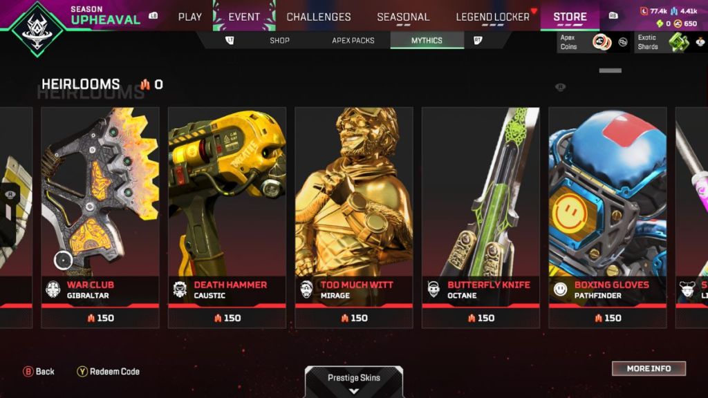 Apex Legends: All heirlooms (so far) – Destructoid