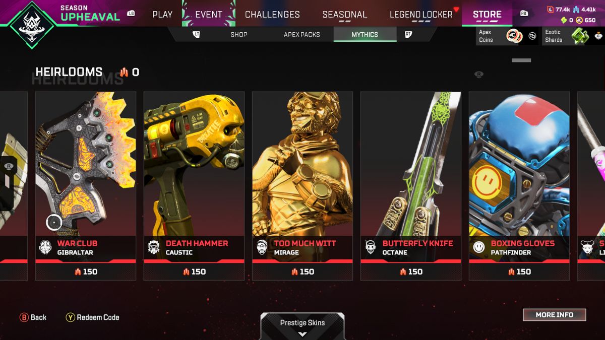 Apex Legends: All heirlooms (so far) – Destructoid