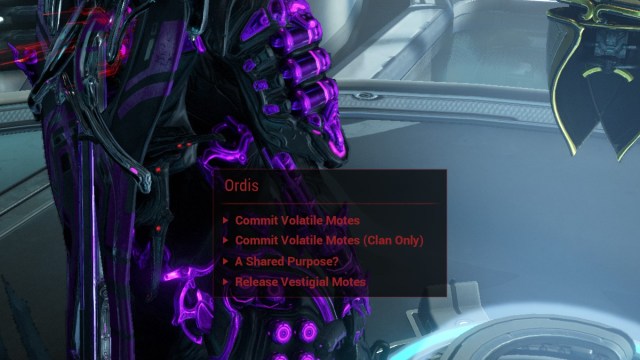 Where to find the Ordis vendor in Warframe
