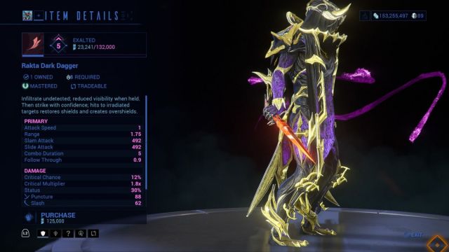 Warframe Rakta Dark Dagger: How to get, build, and is it worth getting ...
