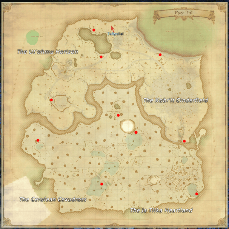 All Yak T'el Aether Current locations in FFXIV Dawntrail