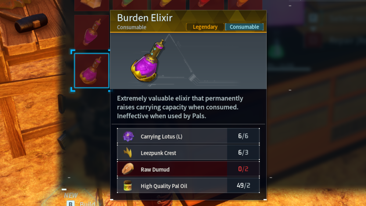 How to make Burden Remedy and Elixir in Palworld