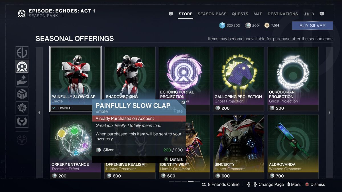 Bungie awards Destiny 2 players Painfully Slow Clap emote due to an ...