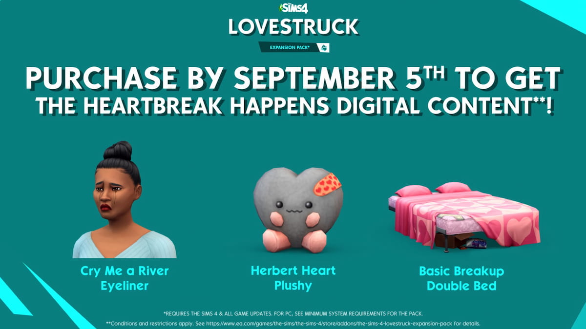 All pre-order bonuses for The Sims 4: Lovestruck expansion pack
