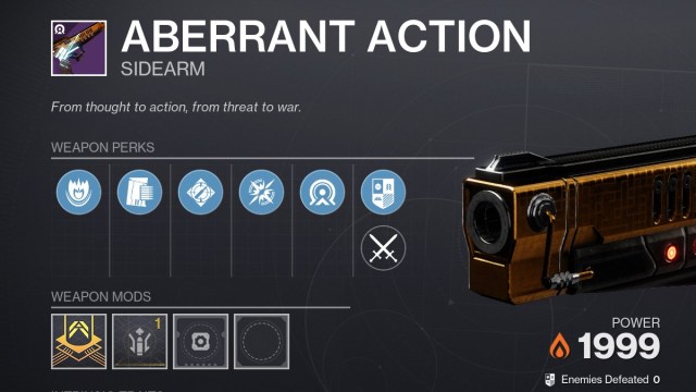 Destiny 2 Aberrant Action god roll - Best perks and attachments