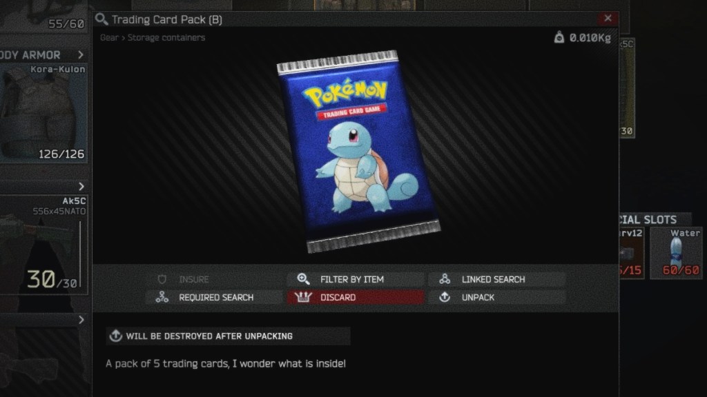 Someone's added collectible Pokemon cards to Escape From Tarkov single ...