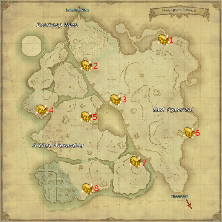 FFXIV: All possible locations for Br'aaxskin Maps, including maps and ...