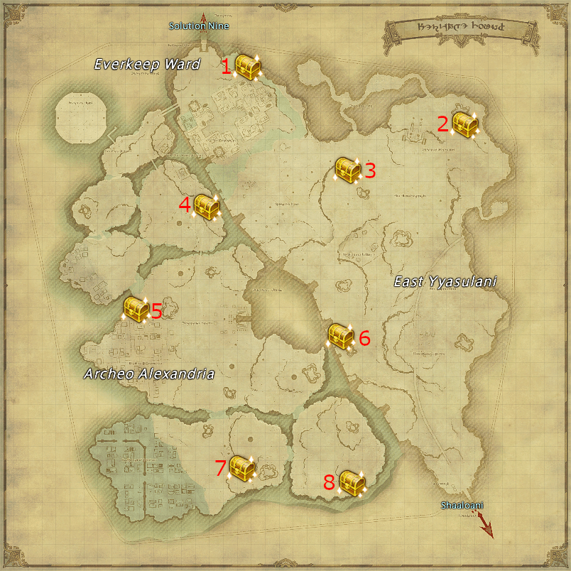 All possible locations for Loboskin Maps in FFXIV, including maps and ...